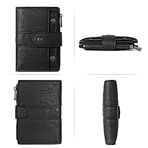 CLUCI Small Wallet for Women Leather Bifold Multi Mini Card Holder Organizer designer Ladies Zipper Coin with Removable ID Window