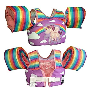 Body Glove Paddle Pals Learn to Swim Life Vest, One Size 33-55 LBS-Unicorn Motion