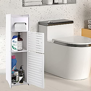 WITSJYA Small Bathroom Storage Cabinet, Upgrade L7.8 x W7.8 x H31.5 Bathroom Organizer, Narrow Bath Sink Organizer, Towel Storage Shelf for Paper Holder