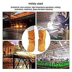 Welding Spats 1 Pair Leather Welding Boot Covers Retardant Welding Boot Cover Welder Leg Foot Safety Protection Safety Boot Cover Leg Foot Protection Cover