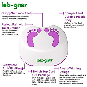 Child Step Stool by Lebogner - Comfortable Anti-Slip Foot Stool Perfect for Toddler Toilet Training Or Kids Bathroom for Brushing Teeth Or Washing Hands, Purple Stepping Stool for Boys and Girls