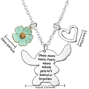Stitch Gifts For Friends Women Ohana Means Family Necklace Friendship Birthday Gifts Jewellery Bestie Necklace(Ohana)