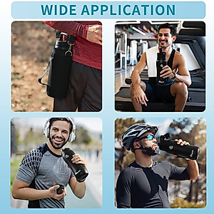 Beglad 24 oz Water Bottle Flask Jug, Vacuum Insulated Stainless Steel Water Bottle whit 3 Lids, Double Walled Metal Canteen Water Jug Thermo Mug, Hot Cold Water Bottles for Gym Travel Sports, Black