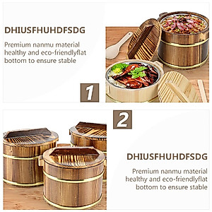 Cabilock Sushi Rice Cooling Bowl Stainless Steel Rice Bowl Rice Cooking Tub with Lid Select Stainless Rice Warmer for Home Restaurant Rice Sushi Bowl 20X20CM