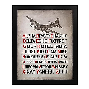 Alpha Bravo Charlie - Military Wall Art, NATO Phonetic Alphabet Military Wall Decor, Patriotic Wall Art Print, Home Decor, Bar Garage Decor, Living Room Decor For Wall, Office Decor, Unframed - 8x10