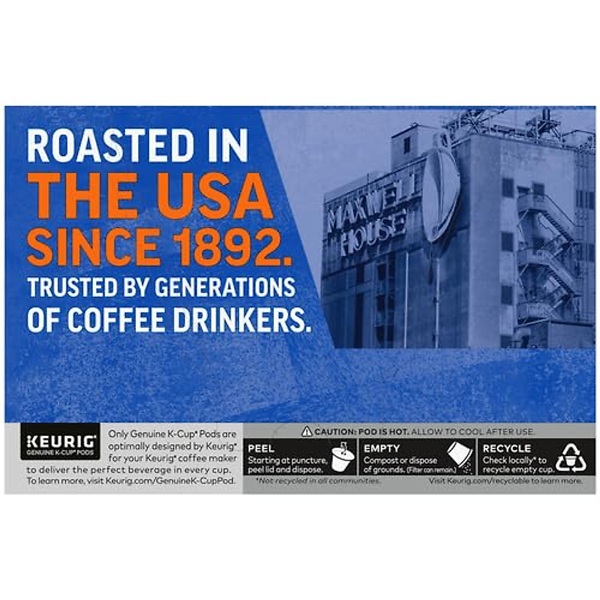 Maxwell House Decaf House Blend K-Cup Coffee Pods (12 ct Box)