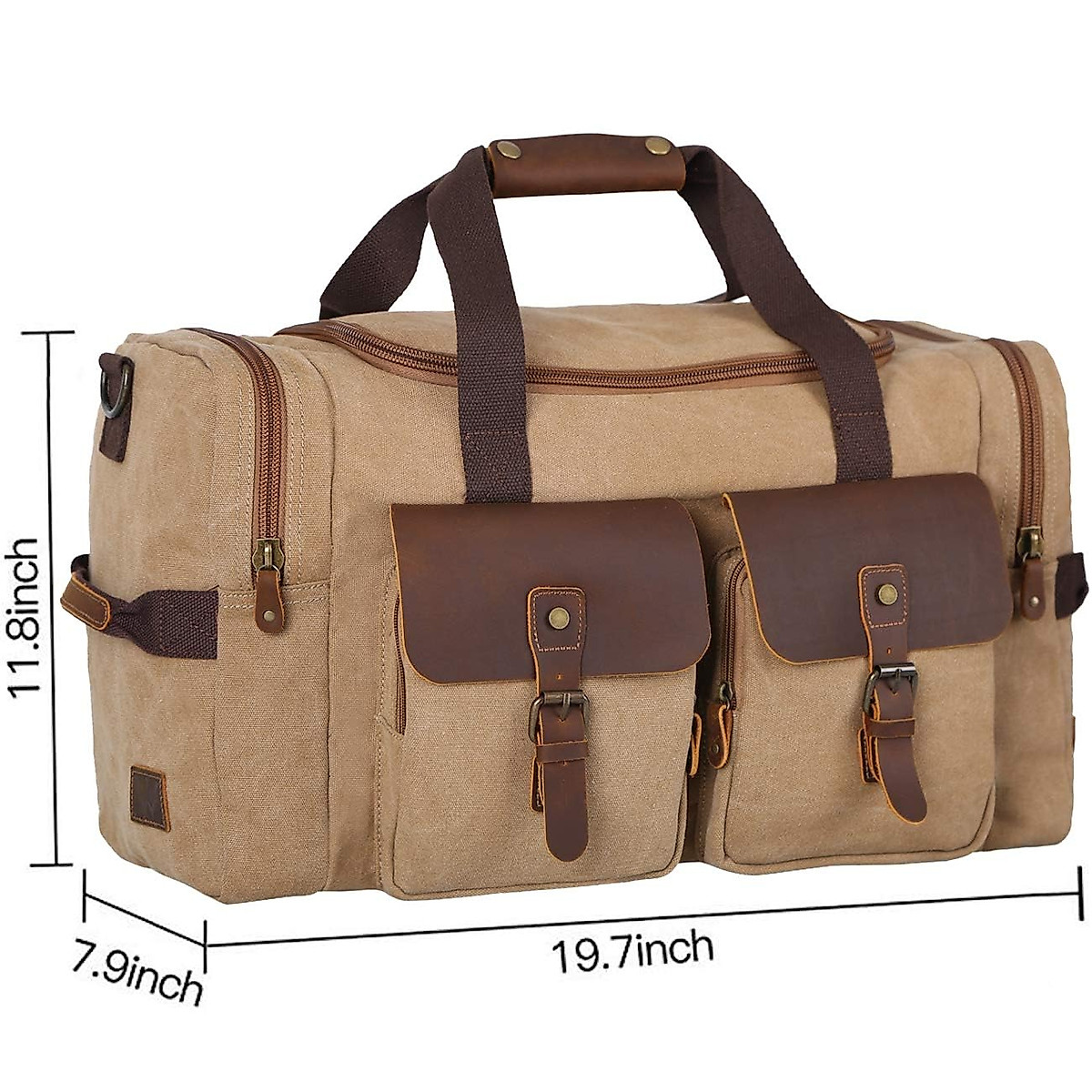 WOWBOX Duffel Bag Travel Weekender Duffle Bag Luggage Bags for Men Women Overnight Carry on Bag Gym Bag with Shoes Compartment Brown