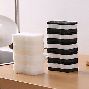 Sponge Wipe Two-Sided Cleaning Sponge Thickened Sponge Scouring Pad Stainless Steel Sponges Holder Self Adhesive Sponges Organizer Drain Racks