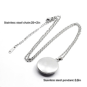 Lan Jin Art Handmade Stainless Steel Charm Necklace Inspired Compatibility with Picture Glass Jewelry Gift for Anime Fan