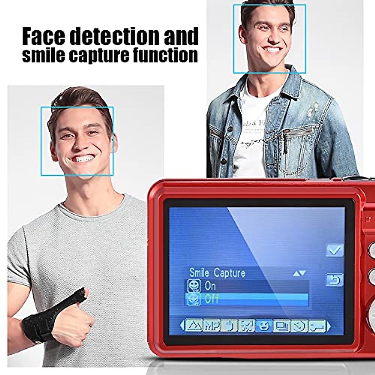 Shanrya Digital Camera, 8X Zoom High Definition 2.7in LCD Stable Performance Camera 720P Resolution for Party for Travel for Home(red)