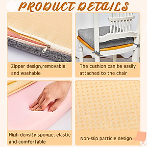 Juexica 6 Pack 15.55'' x 15.55'' Chair Cushions for Kitchen Chairs Set of 6 Kitchen Chair Pad with Ties for Dining Room, Indoor Furniture Seat, Office Chair Cushion(Dark Gray)