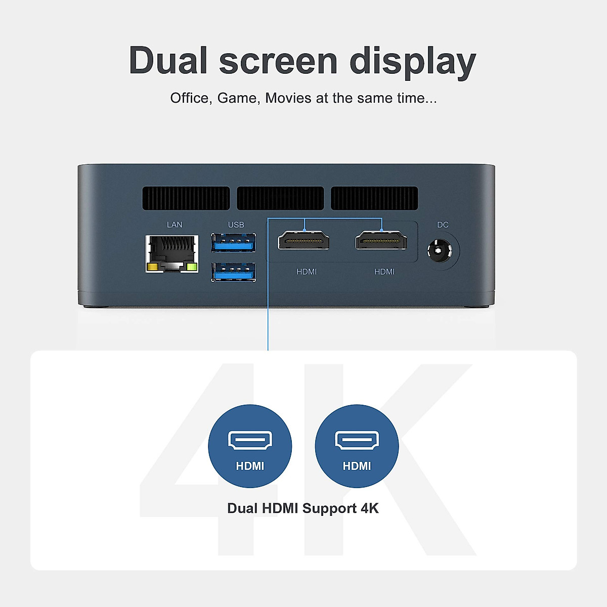 Beelink SEi8 Mini PC 4 Cores 8th Gen Intel i5-8279U(Up to 4.1GHz), Mini Desktop Computer 16GB RAM 500GB NVMe M.2 SSD, Gigabit Ethernet, 4K Dual HDMI, WiFi 5, BT5.0, Support Auto Power On/WOL
