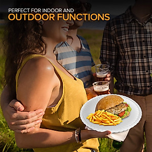 Stock Your Home 9” Paper Plate Holder in White (12 Count) - Paper Plate Holders Plastic Heavy Duty - Plastic Paper Plate Holder - Woven Paper Plate Holder - Paper Plate Holders Reusable