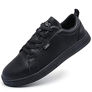 LMQLZHYC Men's and Women 'S Non Slip Work Shoes Slip Resistant Food Service Shoes Chef Shoes Nursing Shoes Size 6.5 Black