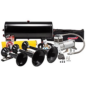 Kleinn Air Horns HK7 Complete Triple Train Horn System - Black