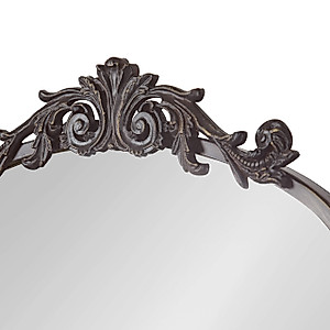 Kate and Laurel Arendahl Traditional Arch Mirror, 19 x 30.75, Antique Bronze, Baroque Inspired Wall Decor