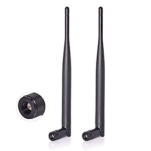 Bingfu Dual Band WiFi 2.4GHz 5GHz 5.8GHz 6dBi SMA Male Antenna (2-Pack) for Wireless Vedio Security IP Camera Recorder Surveillance Recorder Truck Trailer Rear View Backup Camera Reversing Monitor