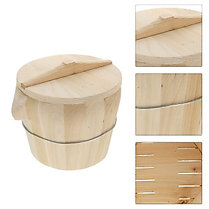 DOITOOL Veggie Steamer 1pc Steam Bucket Wood Household Dumpling Pot Rice Steamer Baskets