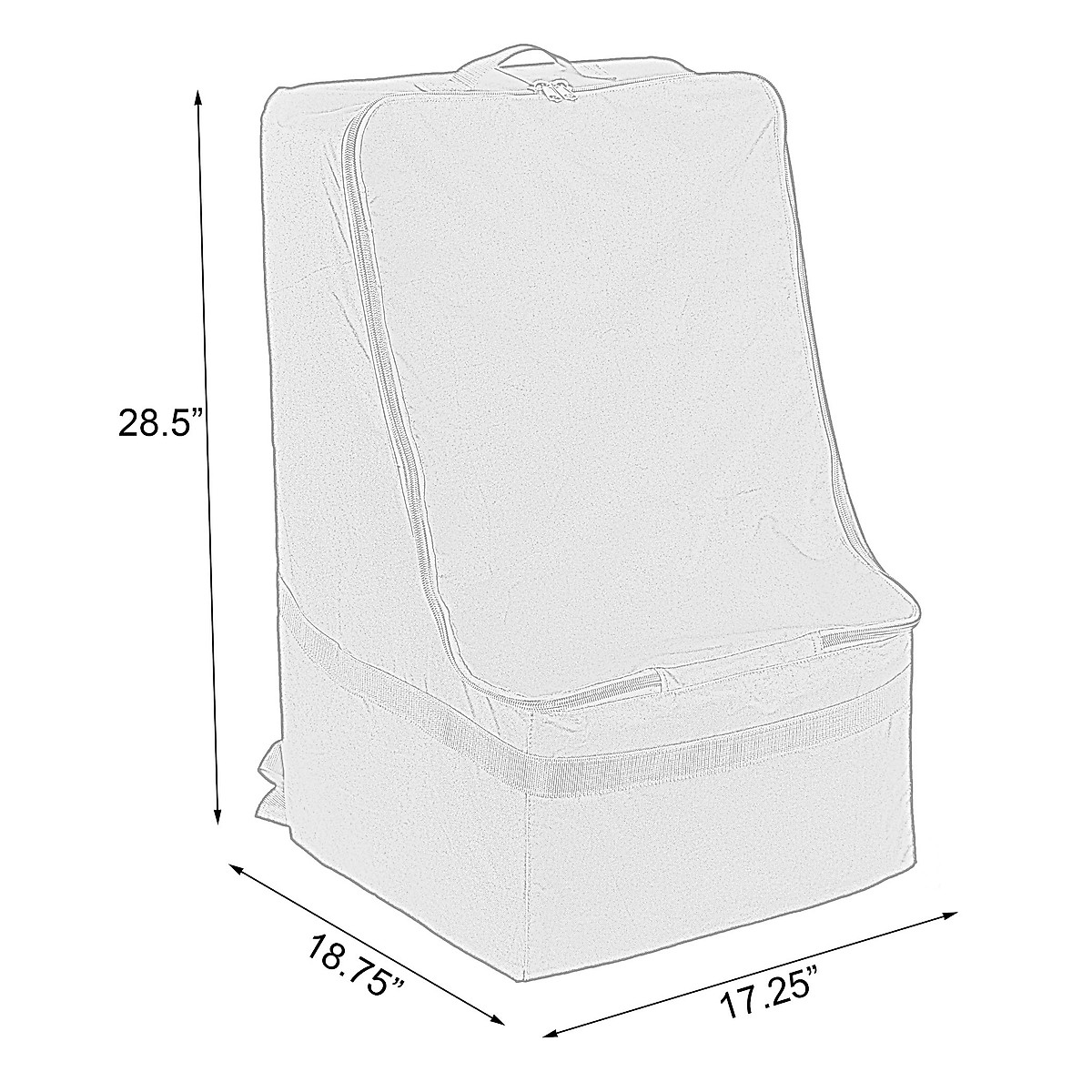 Quickway Imports Universal Car Seat Backpack Travel Bag, Large Padded Protector Bag for Airplane, Gate Bag Check with Padded Adjustable Straps