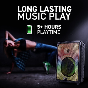 Dolphin KP-80 Loud Small Portable Bluetooth Speaker | Great for Kids & Adults, Karaokes, Parties, Outdoor/Indoor with Full Fire LED Light Show