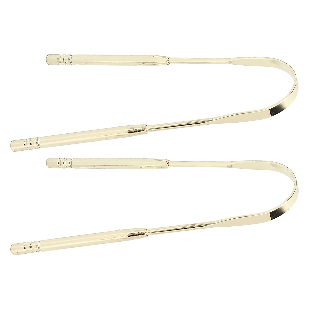 2Pcs Stainless Steel Tongue Scrape, U Shape Tongue Cleaner Oral Tongue Scraper for Oral Care Fights Bad Breath for Adults and Kids(gold)