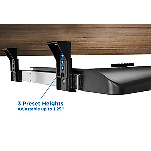 Mount-It! Keyboard Drawer Under Desk with Mouse Platform, Easy-Glide Sliding Under-Counter Computer Keyboard Tray 21 inch Wide