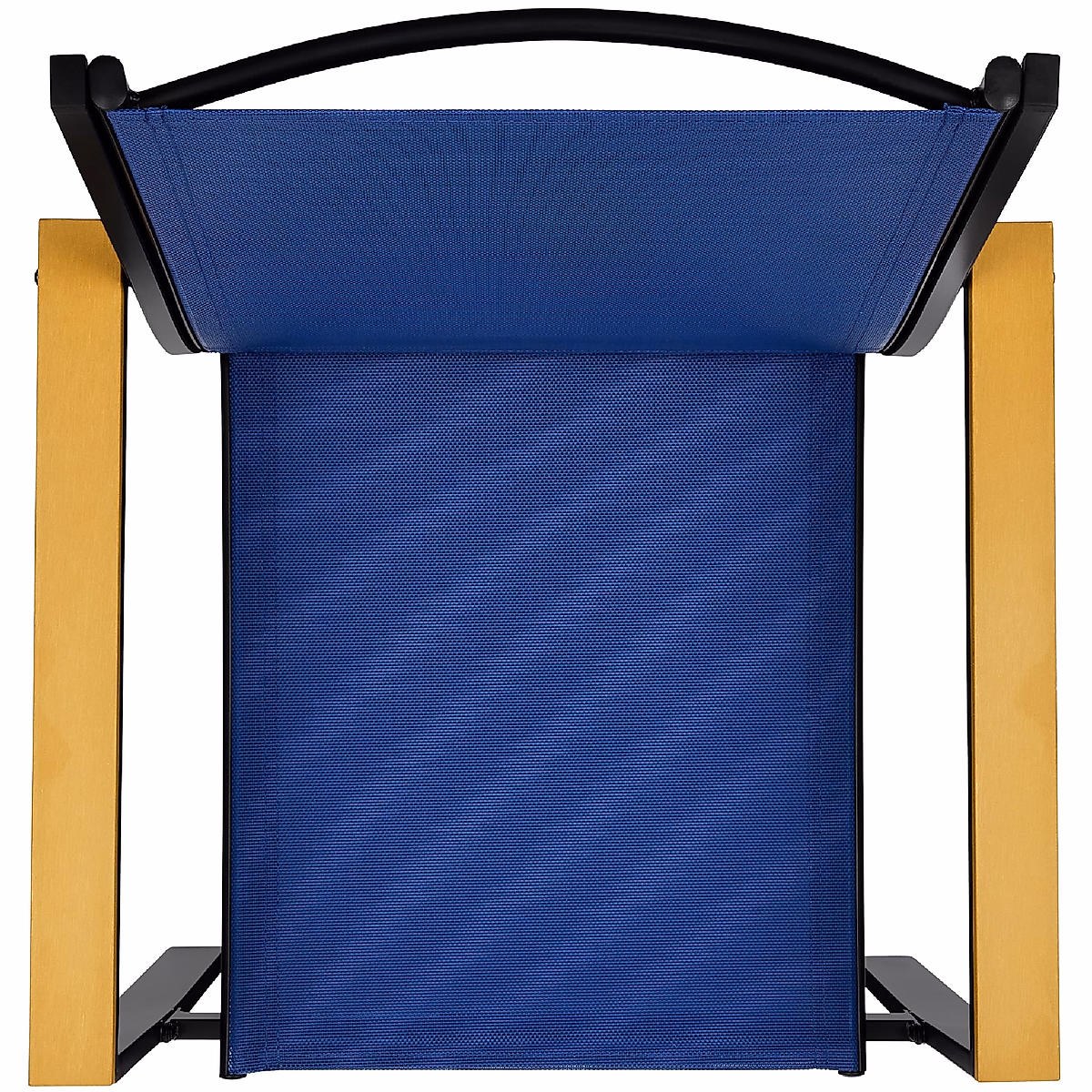 Best Choice Products Set of 2 Stackable Outdoor Textilene Chairs, All-Weather Conversation Dining Accent Furniture w/Armrests - Black/Navy