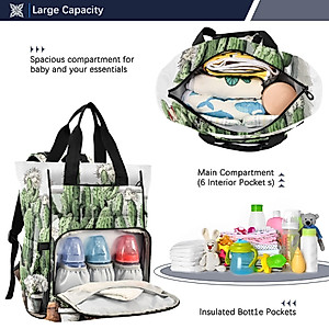 xigua Cactus Plants Flowers Diaper Bag Backpack Multi Function Baby Changing Bags Waterproof Large Capacity Travel Back Pack for Mom Dad