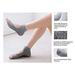 Yoga Socks for Women 5 Pairs Toeless Non Skid Sticky Grip Sock, Ideal for pilates,Barre,Ballet Dance