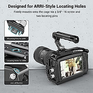 SmallRig Ergonomic Handle with Locating Holes for ARRI, Anti-Off Designed Cold Shoe Adapter - 2165
