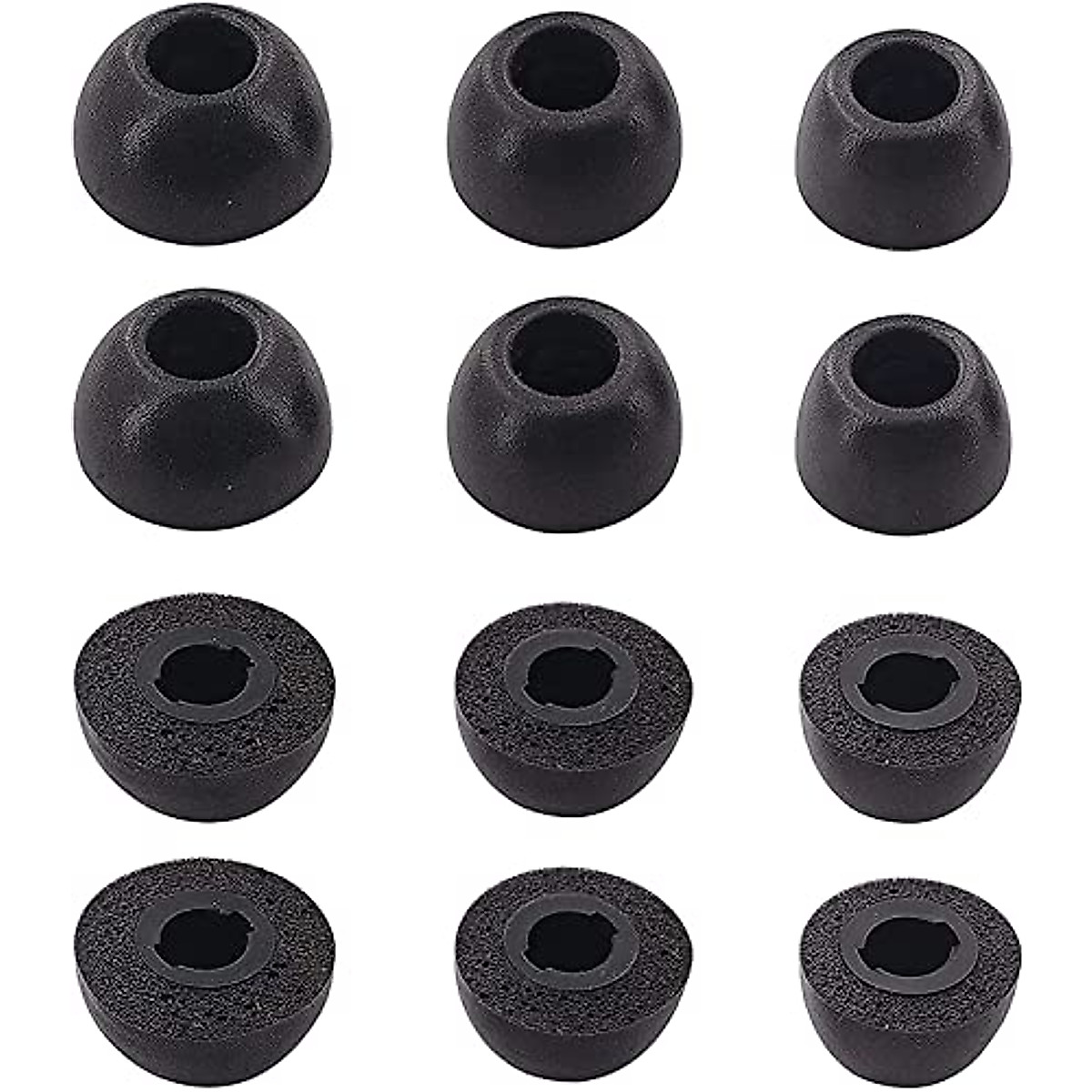 ALXCD Foam Eartips Compatible with Galaxy Buds 2 Pro Earbuds, S/M/L 3 Sizes 6 Pairs Soft Memory Foam Earbuds Tips Replacement Ear Tips, Compatible with Galaxy Buds 2 Pro SM-R510, Black 12 sml