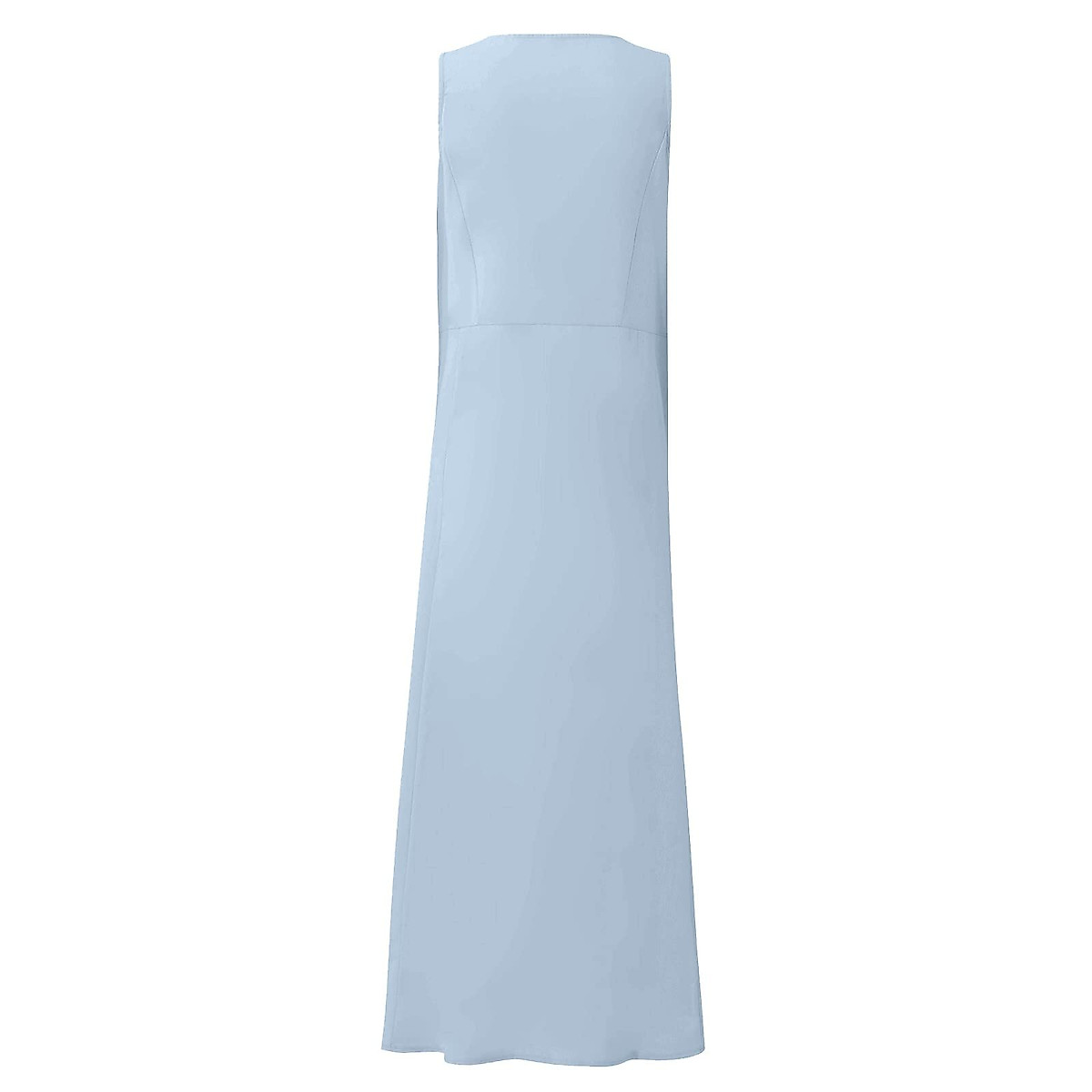 Maxi Dress for Women,2023 Spring Summer Cotton Linen Dress,Ladies Plus Size Boho Beach Flowy Long Dress with Pockets,Casual Trendy Elegant Sleeveless Sundress for Holiday Resort Wear（C-Blue,XXL