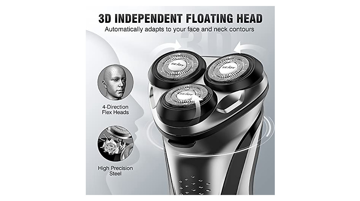 Electric Men’s Razor with 3D Floating Head and Fast Charging