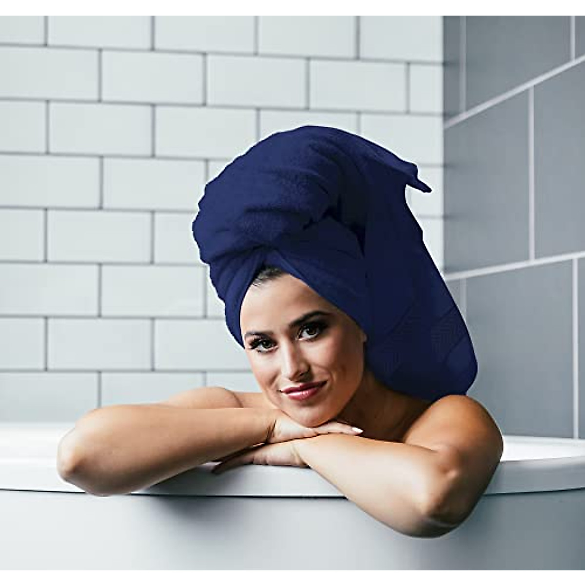 Towel and Linen Mart 100% Cotton 6 Pack Bath Towel Set, Quick Dry, Super Absorbent, Light Weight, Soft, Multi Colors (27 x 54 Pack of 6)