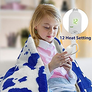 Weighted Heated Blanket，36" x 48" Small Weighted and Heated Throw Blankets, 5Lbs, Weighted Lap Blanket for Adults ,Children ，12 Heating Levels & 8 Timer, Machine Washable, for Teens and Kids