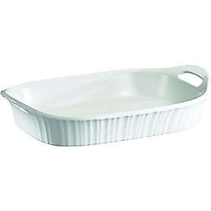 Corningware 1105936 French White 3qt/2.85L Oblong Ceramic Casserole Bakeware Dish
