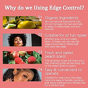 Edge Control Wax for Women Strong Hold Non-greasy Edge Control Smoother Edge Tamer, Edge Wax Styling Tamer Edge Control for Black Hair No Flaking, White Residue, Shine and Smooth (edge control-6pcs)