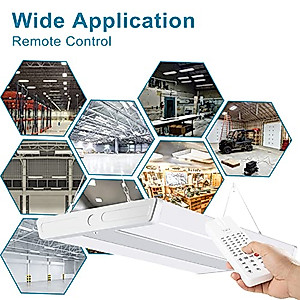 Lightdot Multifunction 4FT LED High Bay Light, Timer/Motion Distance Adjustable Commercial Bay LED Shop Lights, 240W (960W HPS Eqv), Remote Control Energy Saving Upto 9000KW*4/5Yrs(5Hrs/Day)-4Pack