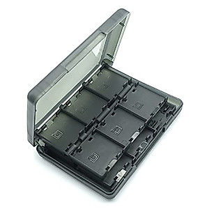 28-in-1 Game Card Case Storage Box for 3DS / 3DS / DSi/DSi XL/DSi LL/DS/DS Lite Protective Storage System Game Card Organizer Games Holder case Cartridge Storage Box Holder (black)