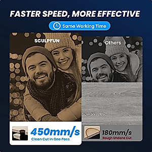 SCULPFUN S30 (S9 Upgraded) Laser Engraver with Auto Air Assist Pump & Nozzle, Limit Switchs, 5W CNC Laser Cutter, Industrial Grade Accuracy Engraving Machine, 10 Times Longer Laser Service Life