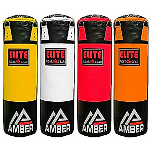 Amber Fight Gear Elite Strikeforce Heavybag Boxing Muay Kickboxing Thai MMA Fitness Workout Training Kicking Punching Filled Heavy Bag 70lb