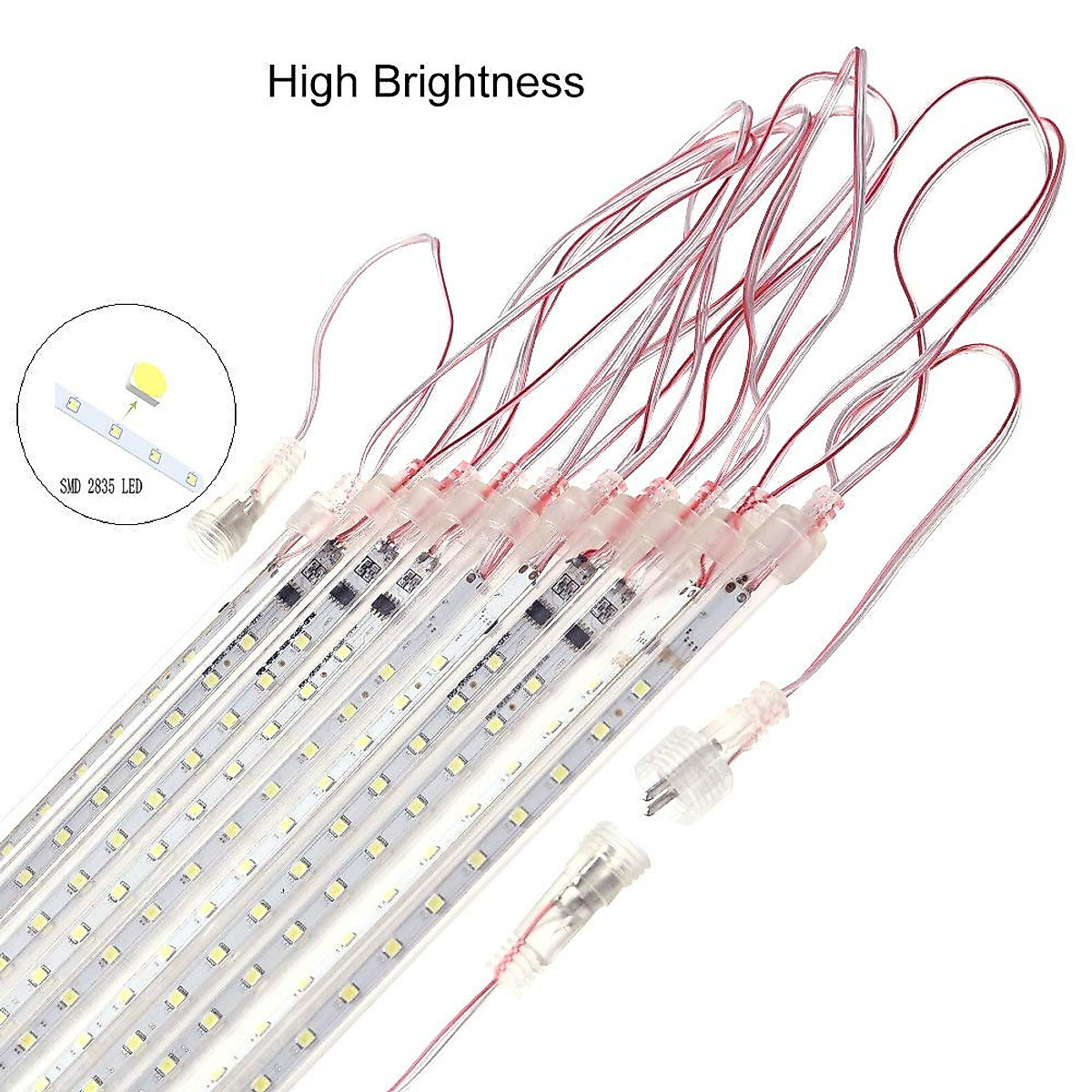 AKNMSOY LED Meteor Shower Lights,Falling Rain Drop Lights,Icicle Lights with Waterproof 11.8inch 8 Tubes SMD2835 192LEDs for Party Wedding Holiday Christmas Decoration