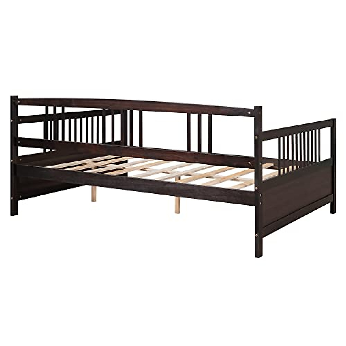 Harper & Bright Designs Full Daybed,Wood Full Size Daybed with Wooden Slats Support, Daybed Sofa Bed Frame for Living Room,Guest Room,Children Room, Espresso