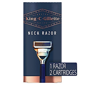 King C. Gillette Neck Razor, Handle plus 2 Blade Refills