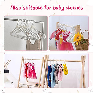 Suprwin Pearl Hangers for Pet Clothes, Mini Clothing Hangers with Exquisite Design, Organize Your Wardrobe, Reliable Material, Wide Usage for Infant Baby Girls Boys Toddlers Dogs Cats (10PCS-White)