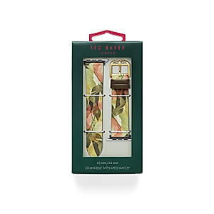 Ted Baker Green & Nude Floral Print Leather Strap for Apple Watch® (Model: BKS42F104B0)