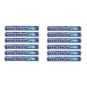 Menthol Mint Chewy Candy Rolls - Dragees Cooling Menthol and Smooth Non Melting Fun Party Travel Office 1.32 Oz Pack of 12
