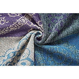 Knit Woven Super Soft Chenille Throw Blanket with Tassels Bohemian Throw Covers Large Couch Furniture Sofa Chair Loveseat Recliner Over Sized Cover (Flower, L (87" x 102"))