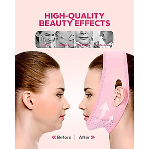 FairyFace Reusable V Line Lifting Mask, Double Chin Reducer, Chin Strap, Face Belt, Lift and Tighten the Face to Prevent Sagging, Create a V Shaped Face Full of Vitality