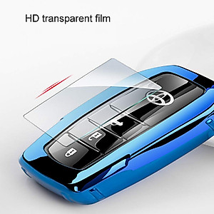 K LAKEY Toyota Key Fob Cover,Compatible with Toyota 2018-2021 Camry Corolla RAV4 Avalon Highlander C-HR Prius GT86 Key Fob,Smart Car Key Soft TPU Case Protector Key Fob with Alloy Keychain Silver